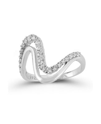 Rachel Zoe Sterling Silver Double Wave Ring - Macy's