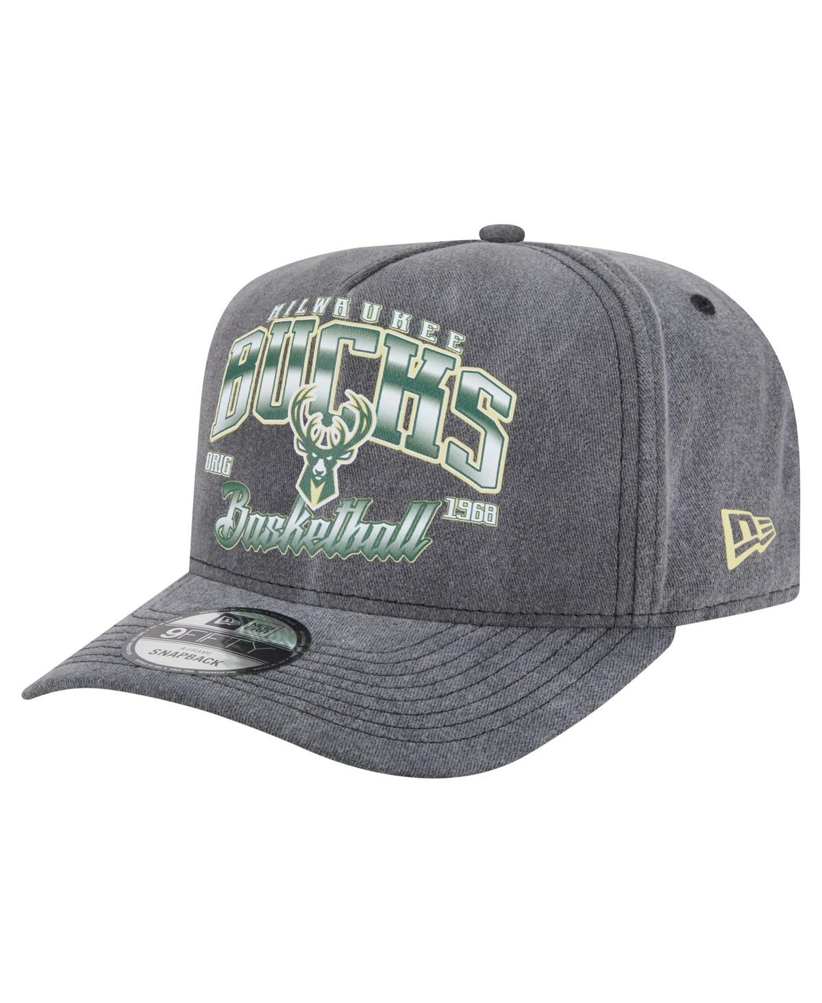 Click here for New Era Mens Charcoal Milwaukee Bucks Throwback Wa... prices