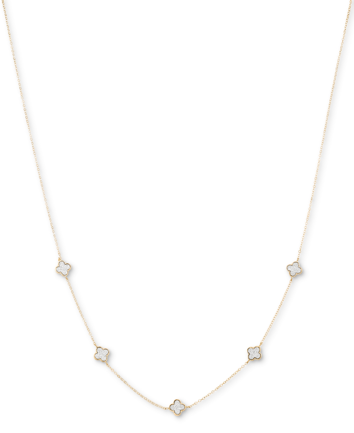 Click here for Glitter Clover Four Station 18 Collar Necklace in... prices