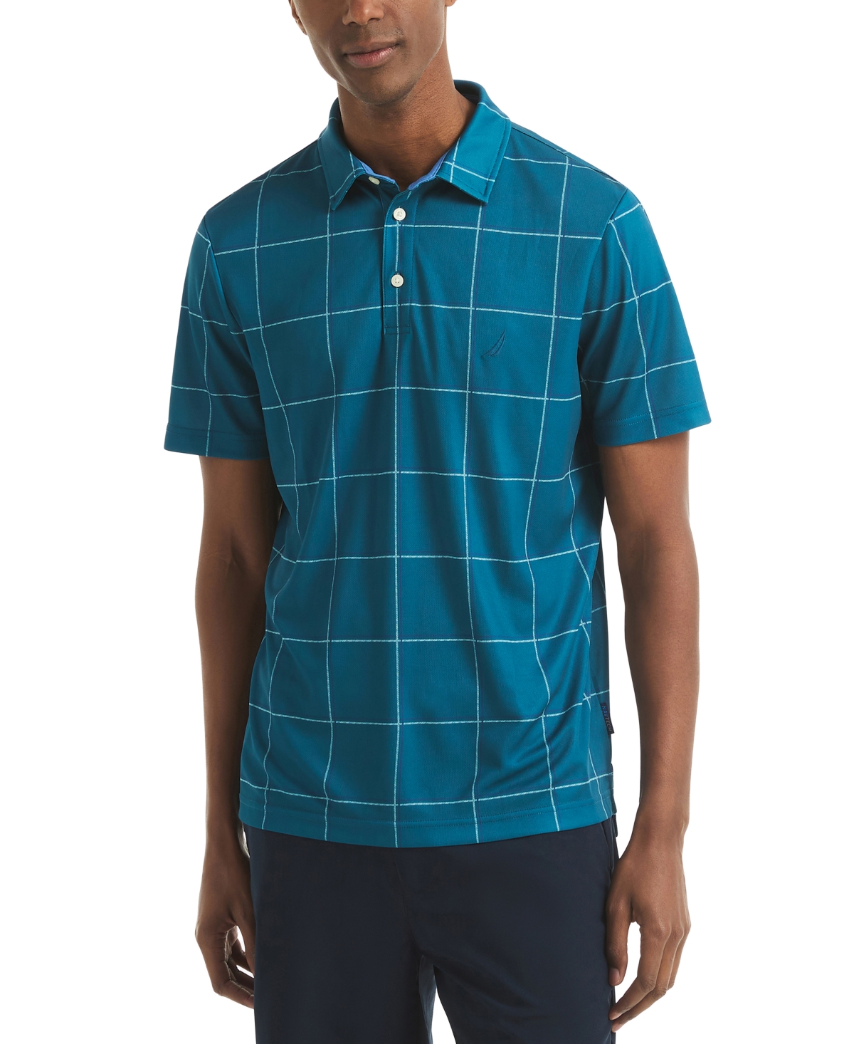Click here for Nautica Mens Short Sleeve Windowpane Golf Polo Shi... prices