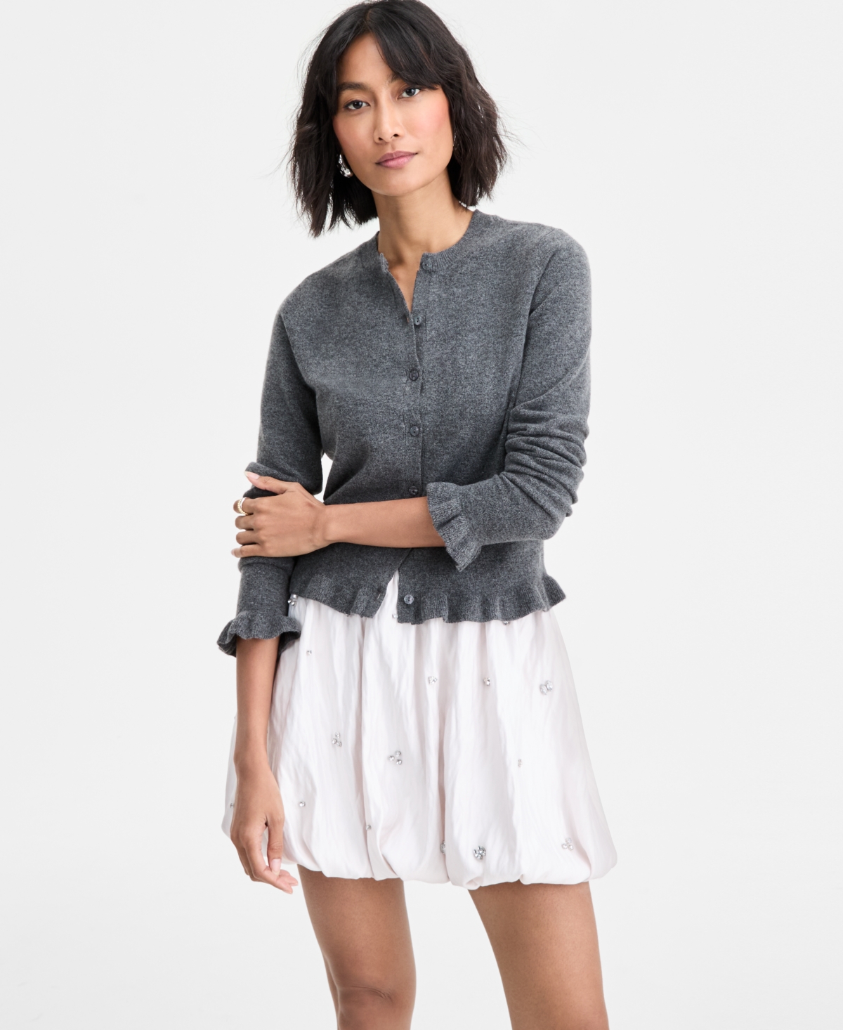 Click here for On 34th Womens Ruffle-Hem Cardigan  Macys Exclusiv... prices
