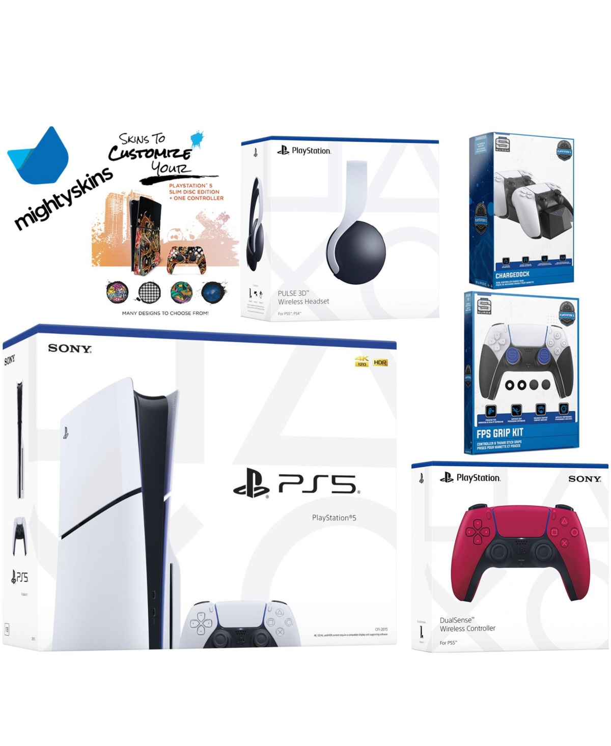 Click here for Sony Playstation 5 Slim Disc Bundle with White Pul... prices