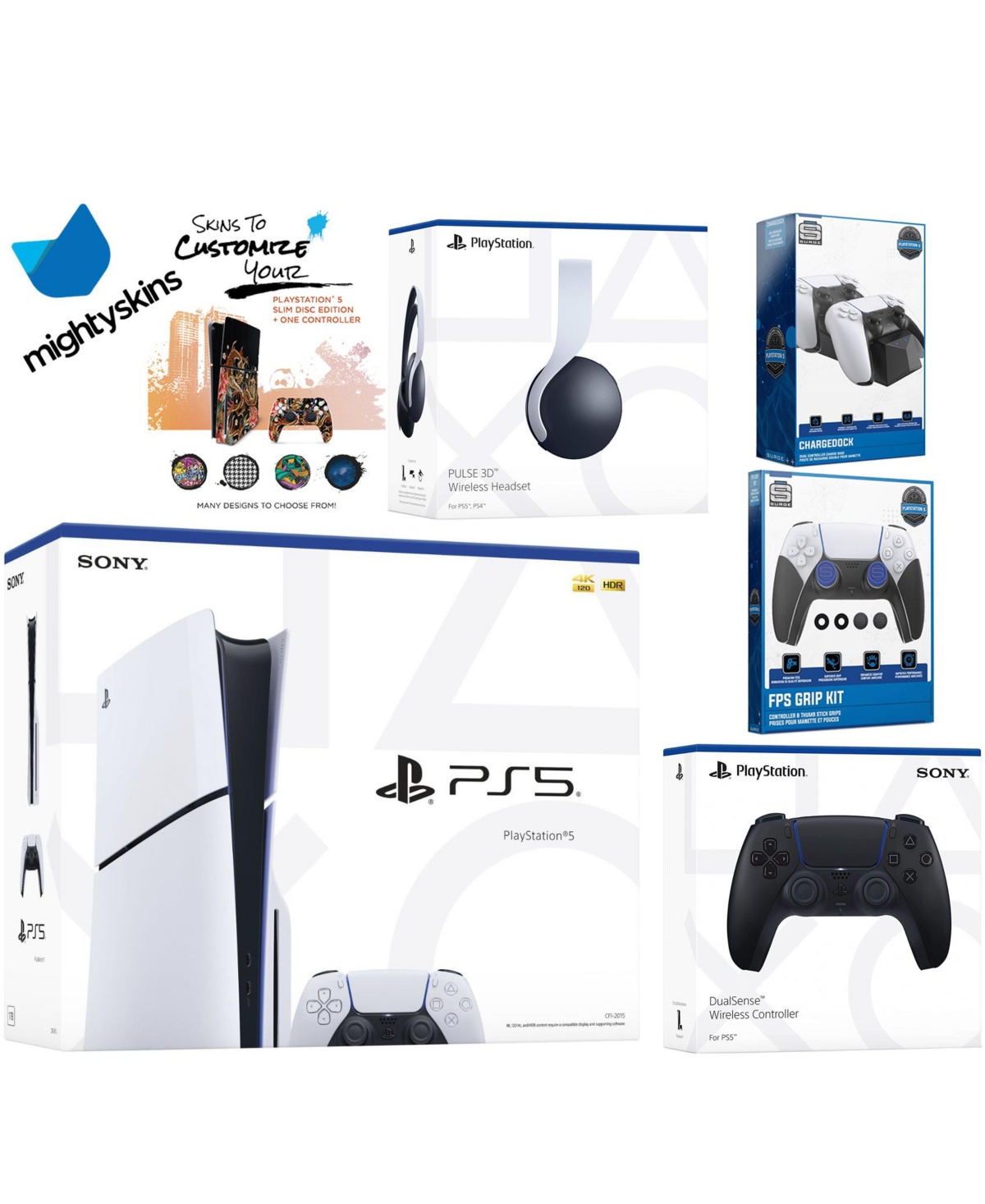 Click here for Sony Playstation 5 Slim Disc Bundle with White Pul... prices