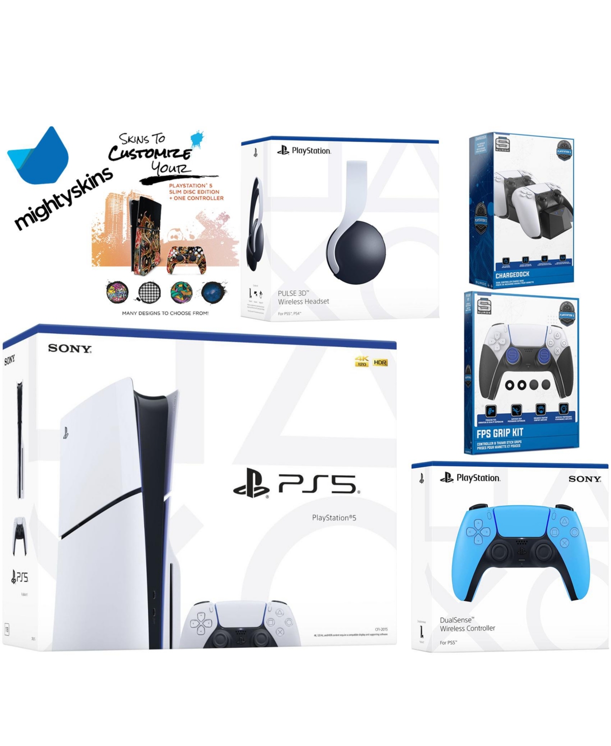 Click here for Sony Playstation 5 Slim Disc Bundle with White Pul... prices