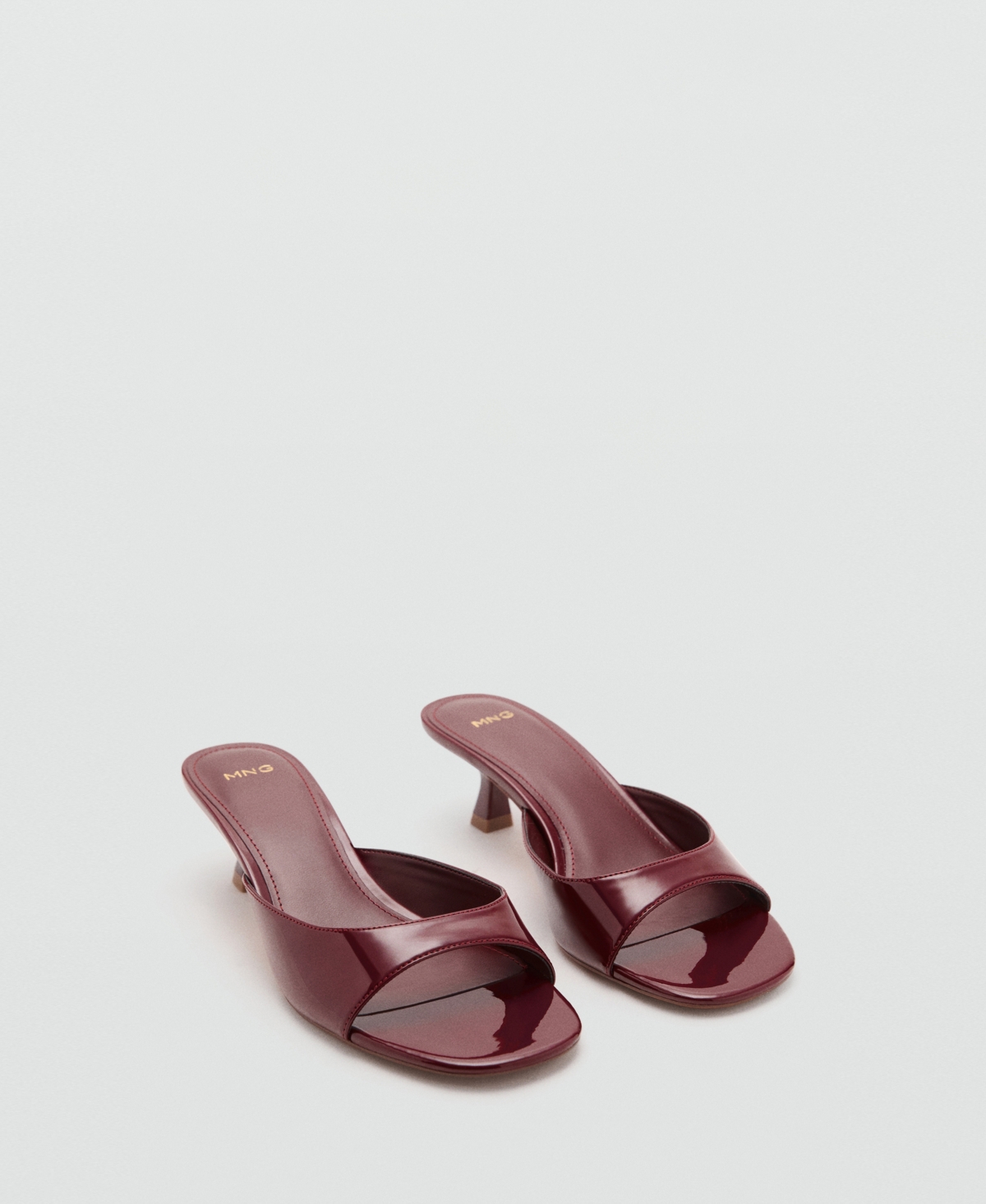 Click here for Mango Womens Kitten Heel Sandals - Burgundy prices