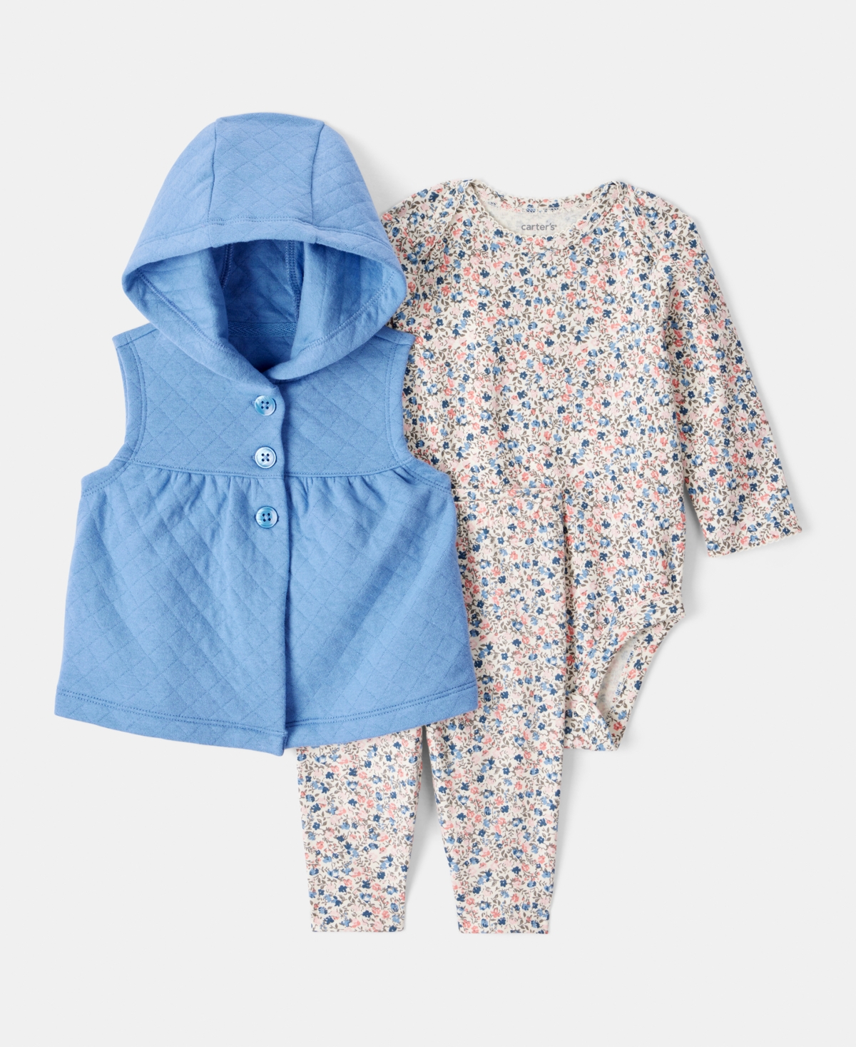 Click here for Carters Baby Girls Hooded Vest  Floral-Print Bodys... prices