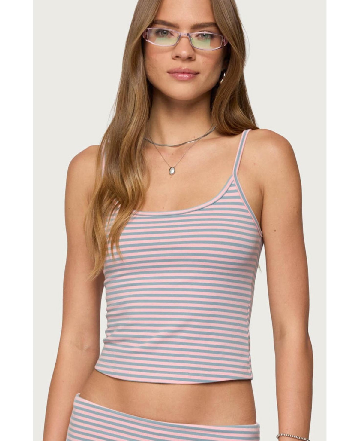 Click here for Edikted Womens Kodi Striped Tank Top - Pink prices