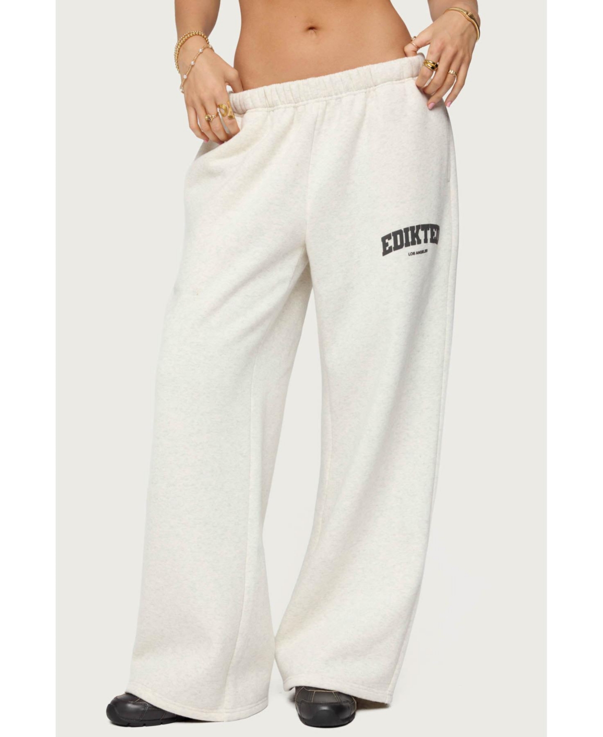 Edikted Womens La Sweatpants - Gray-melange