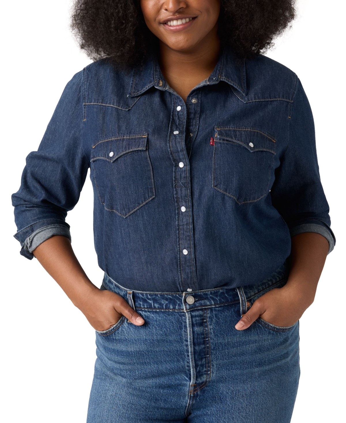 Click here for Levis Trendy Plus Size Essential Western Cotton Sh... prices