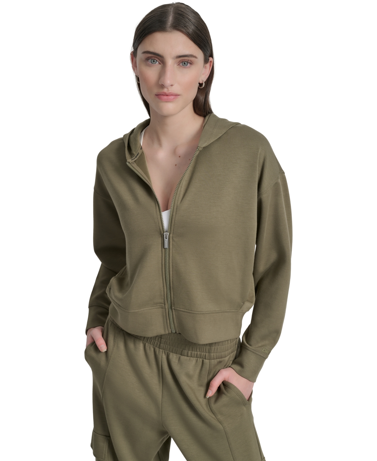 Click here for Dkny Sport Womens Drop-Shoulder High-Line Zip Scub... prices