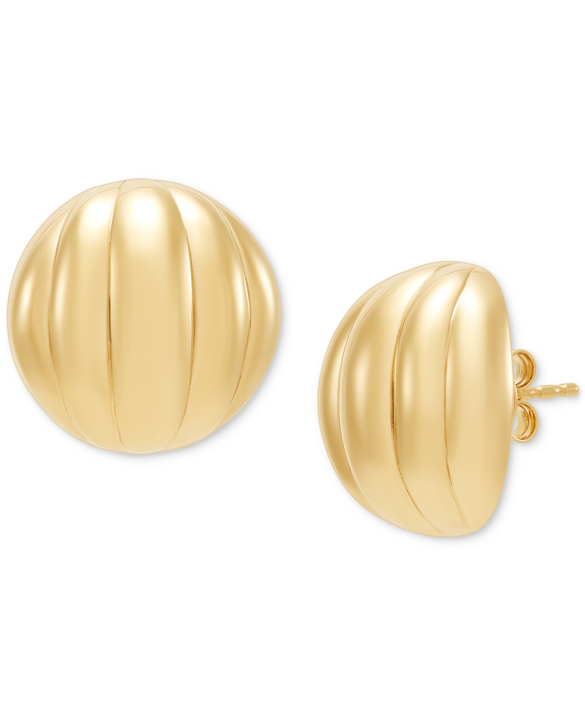 Click here for Polished Half Ball Stud Earrings in 18k Gold Plate... prices