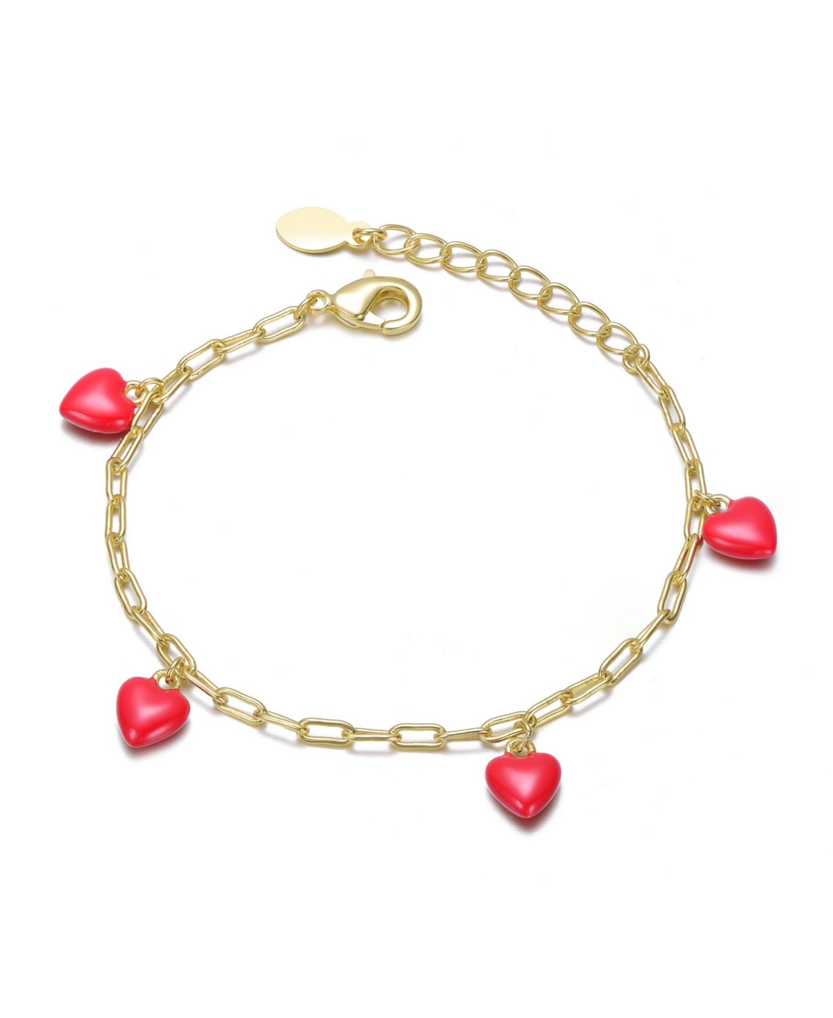 Click here for GiGiGirl 14K Gold-Plated with Red Enamel Heart Cha... prices