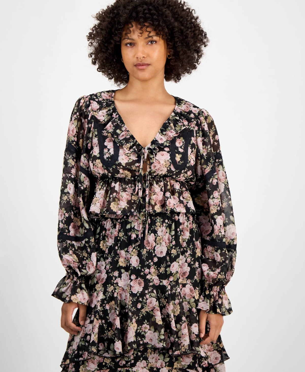 Click here for And Now This Womens Ruffled-Cuff Balloon-Sleeve To... prices