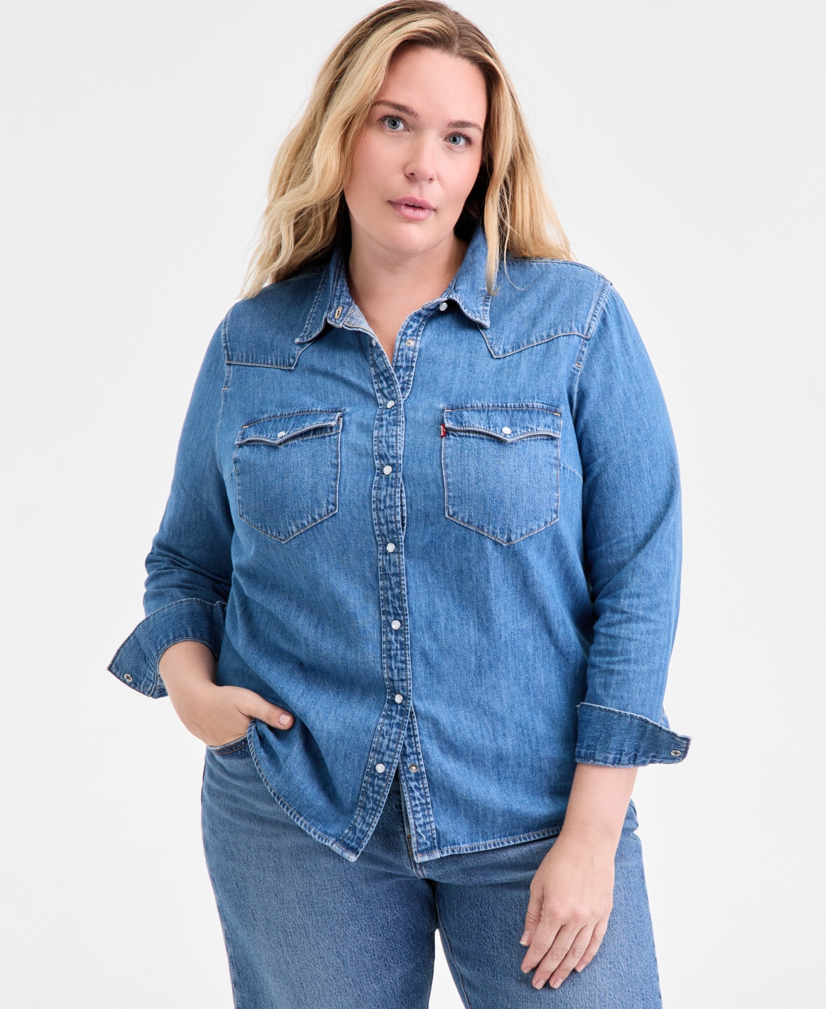 Click here for Levis Trendy Plus Size Essential Western Cotton Sh... prices
