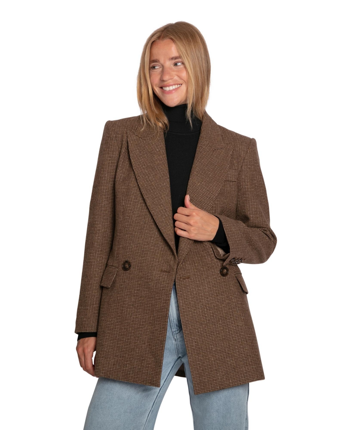 Click here for Belle & Bloom Womens Big Brother Talk Blazer - Bro... prices