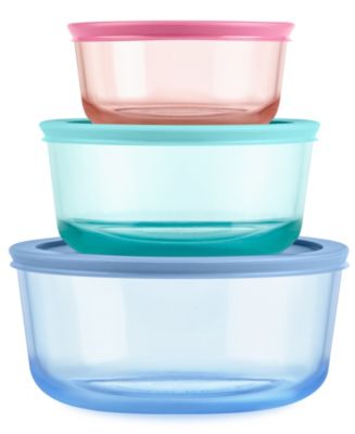 Pyrex Simply Store Tinted 6-Pc. Round Storage Set - Macy's
