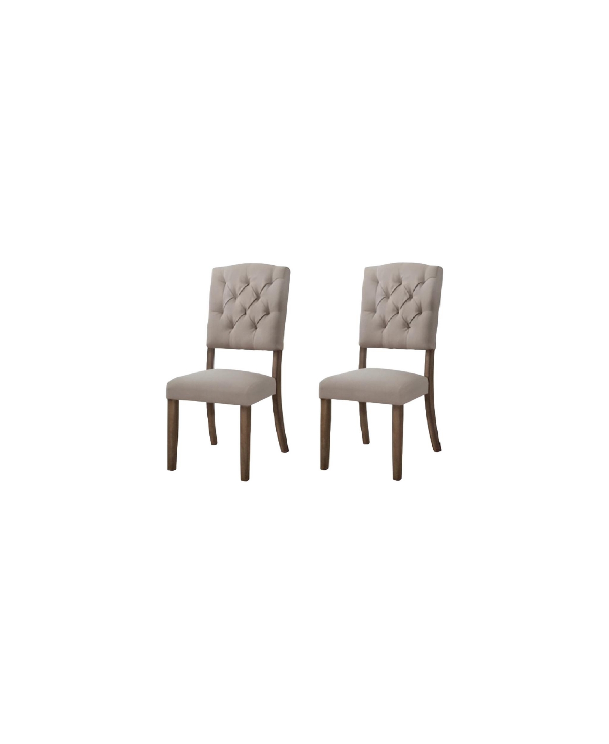 Click here for Set of Two Tufted Upholstered Linen Dining Side Ch... prices
