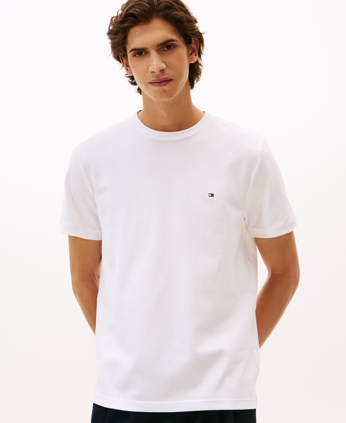 Click here for Tommy Hilfiger Mens Red  White & Blue Pique Textur... prices