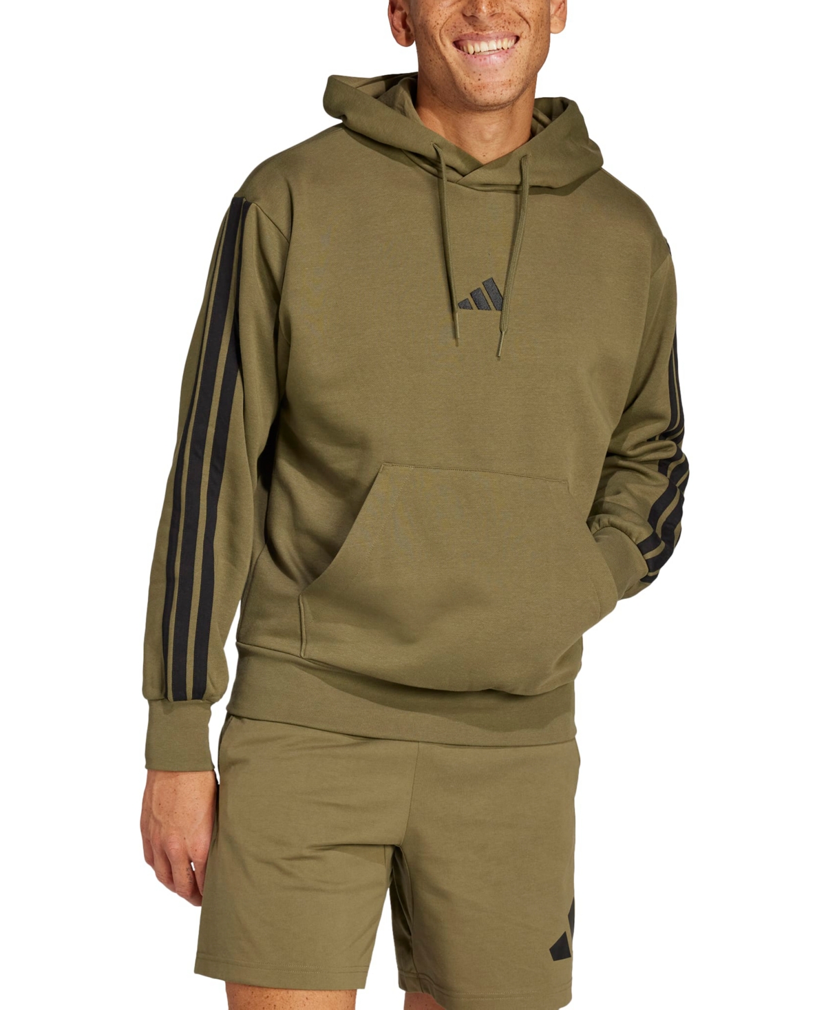 Click here for adidas Mens Essential Three Stripes Fleece Hoodie... prices