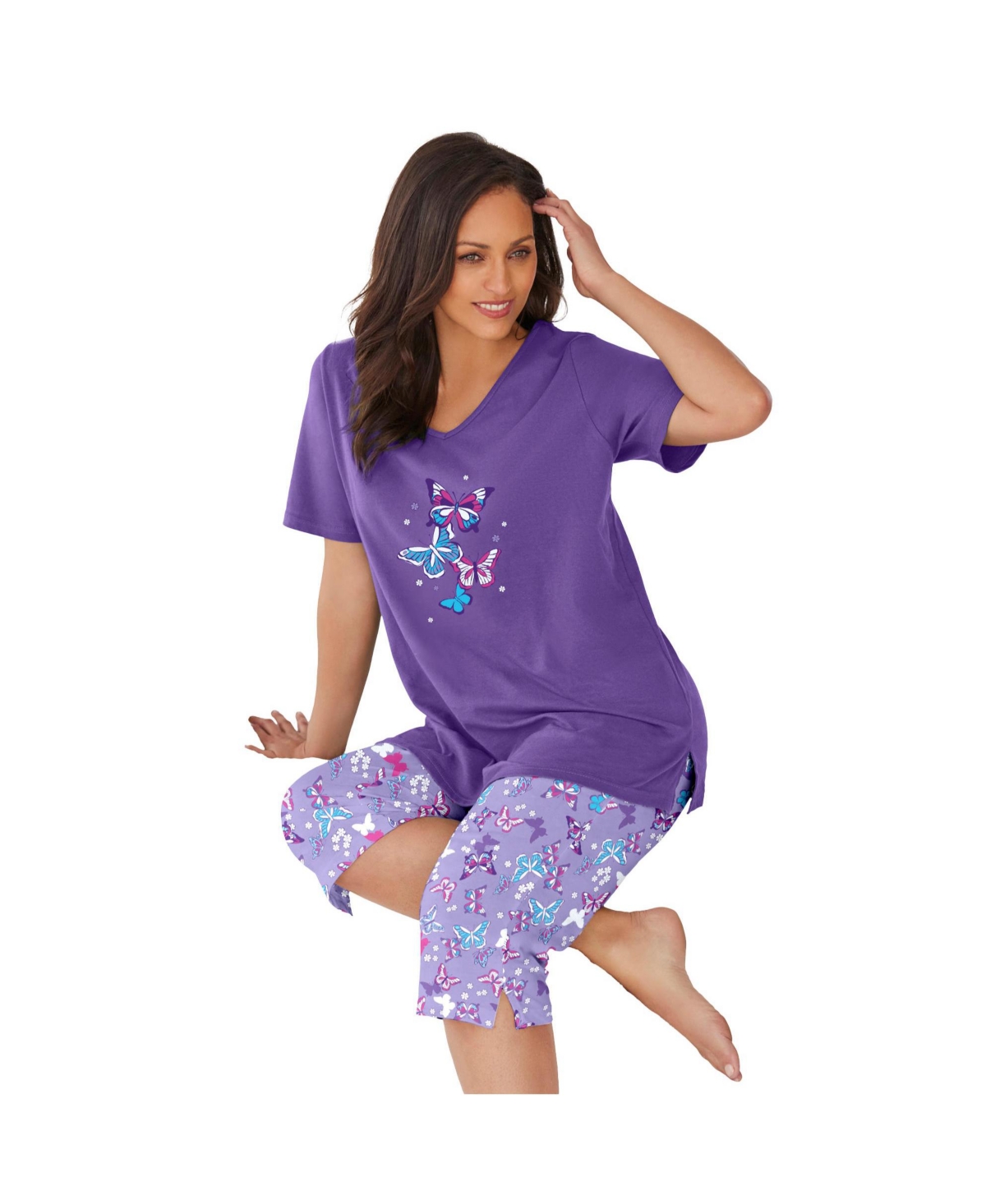 Click here for Dreams & Co. Womens 2-Piece Capri Pj Set - Soft ir... prices
