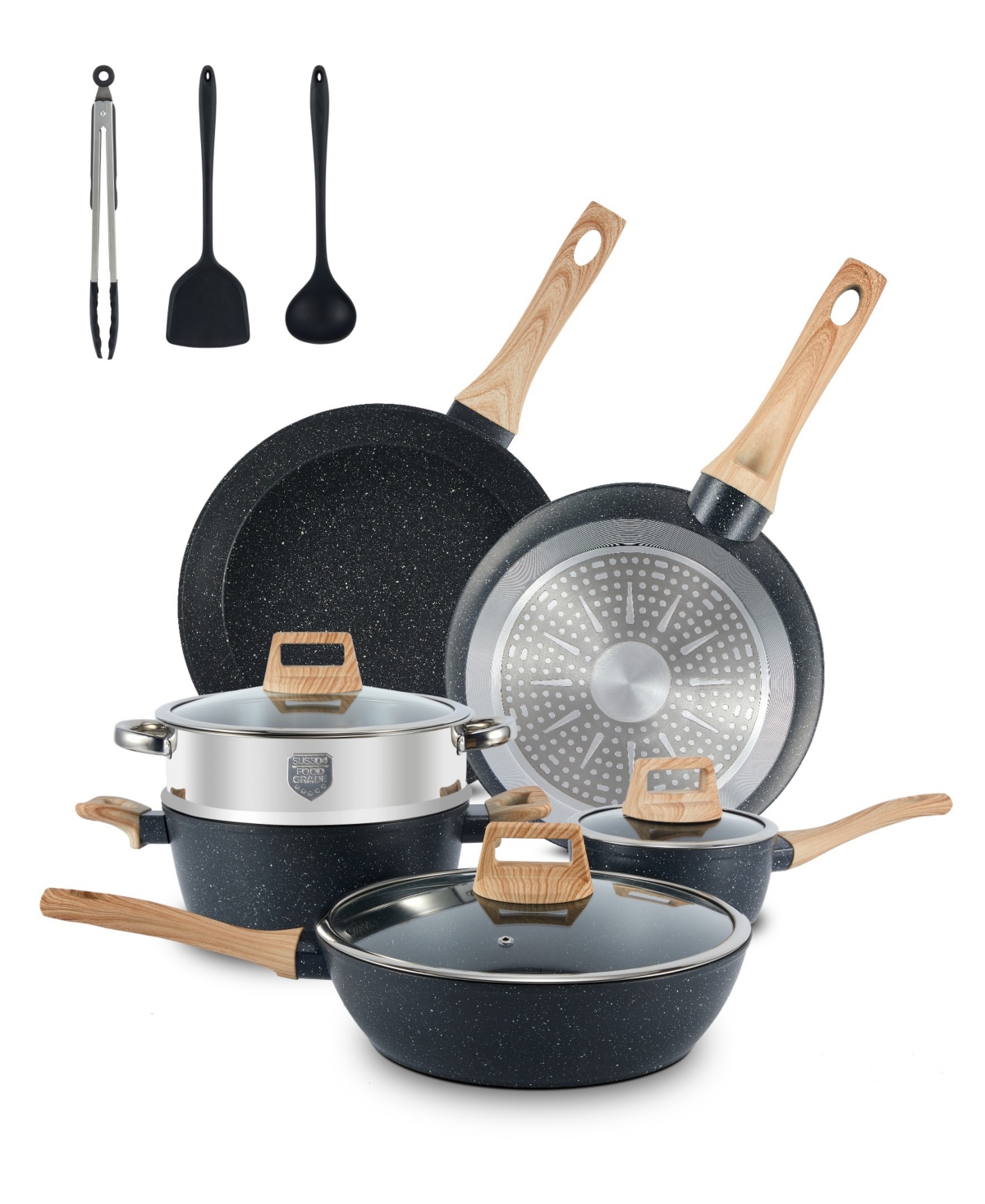 Click here for 12-Piece Nonstick Ceramic Cookware Set  Granite Po... prices