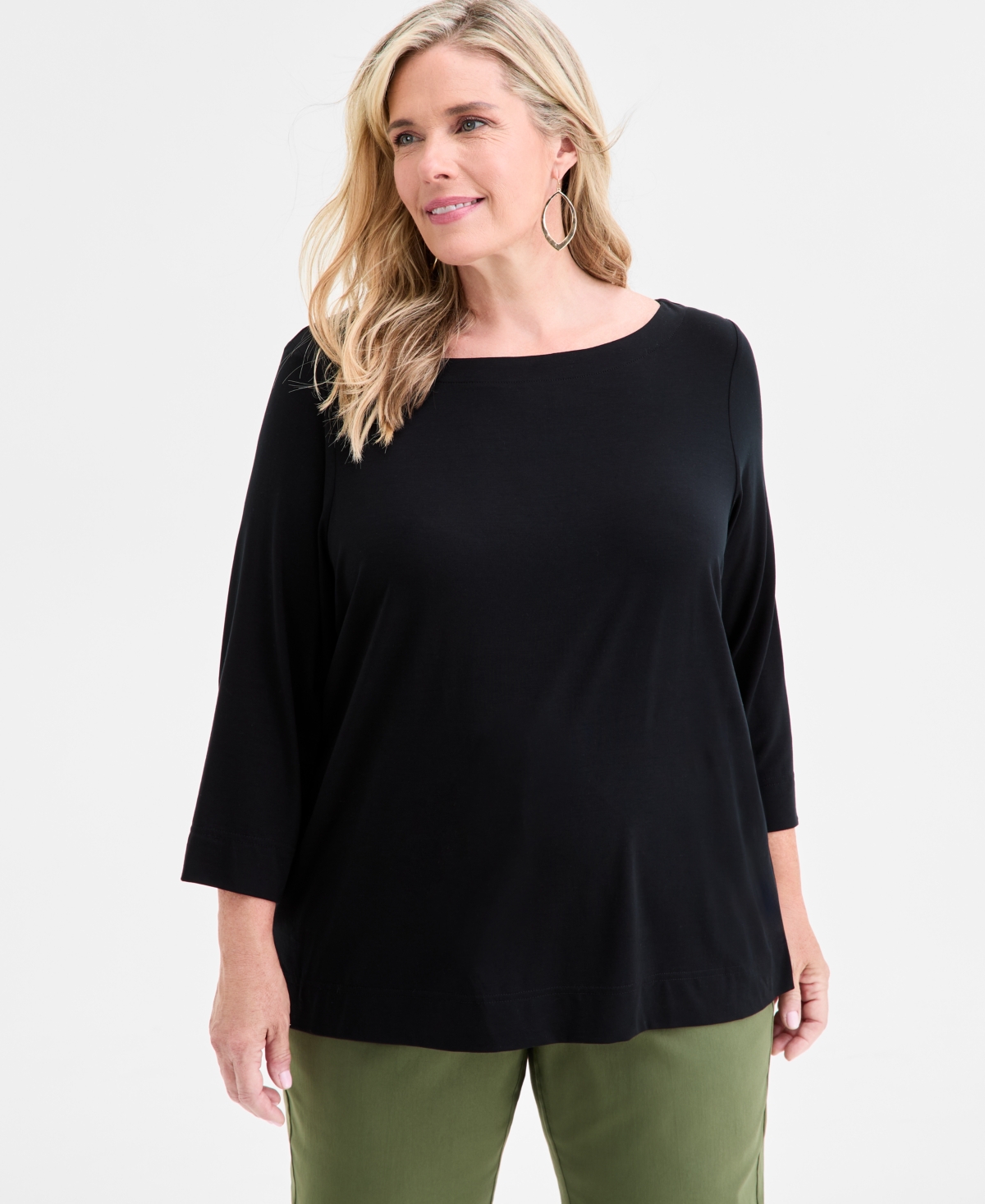 Click here for Jm Collection Plus Size 3/4-Sleeve Top  Macys Excl... prices