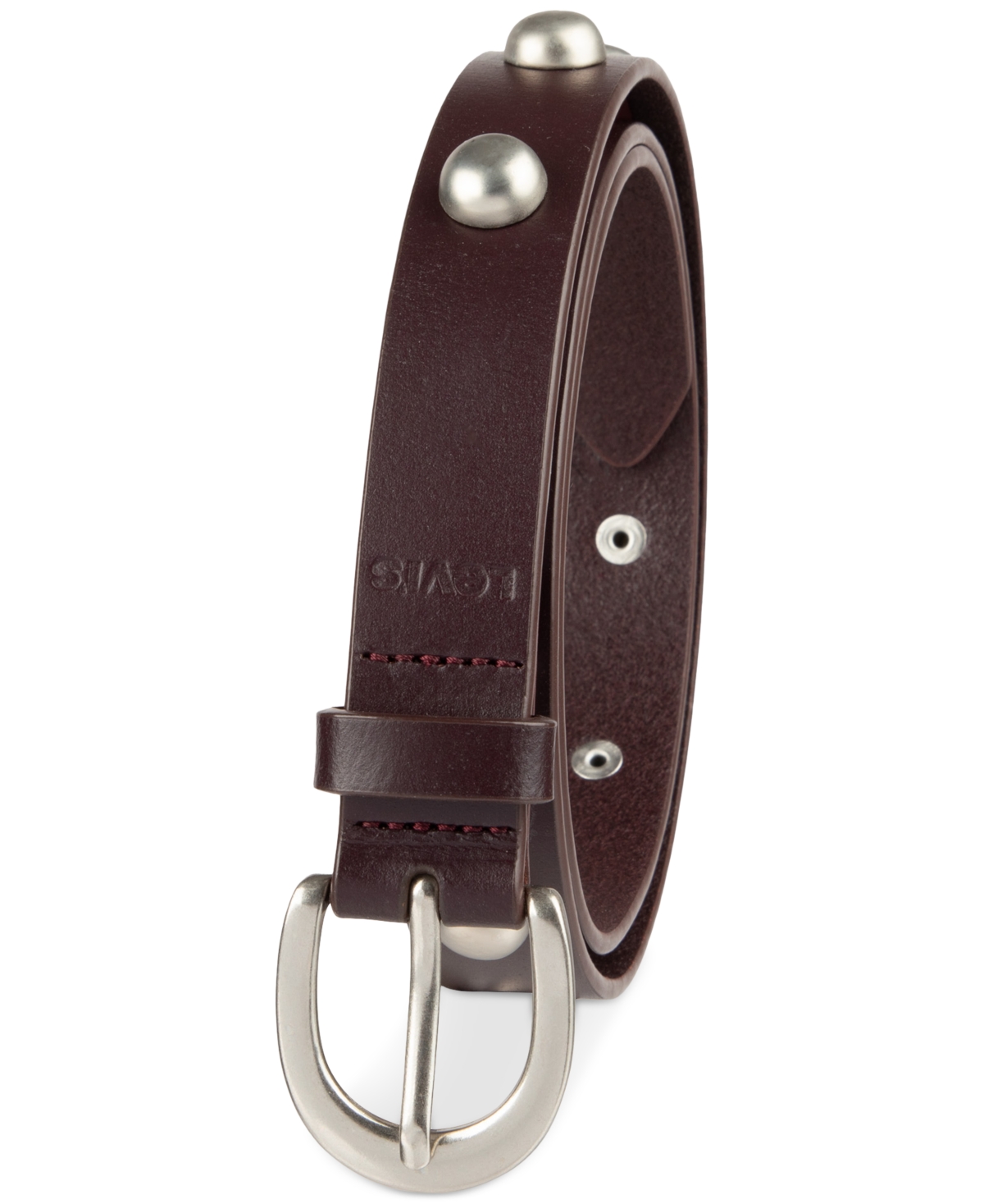 Click here for Levis Skinny Studded Casual Leather Belt - Black prices