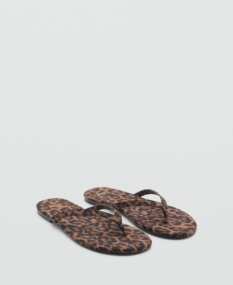 Mango Women's Leopard Print Strap Sandals - Macy's