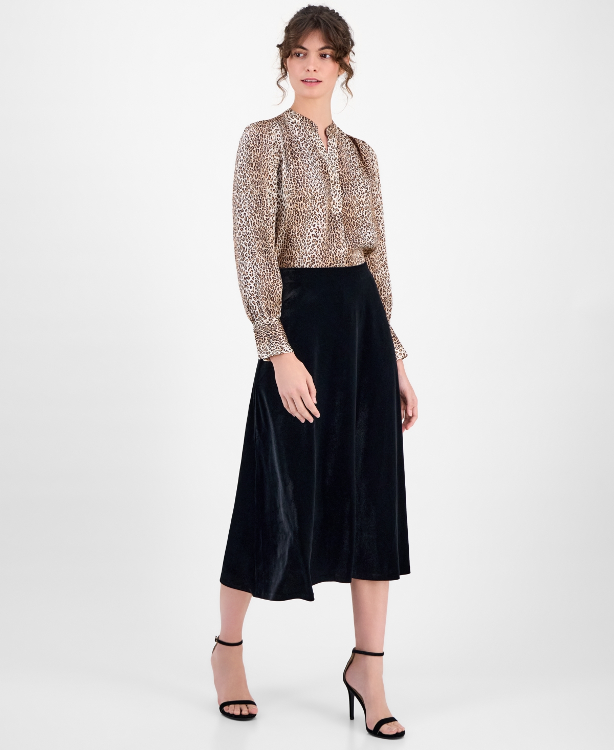 Click here for Anne Klein Womens Velvet Midi Skirt - Anne Black prices
