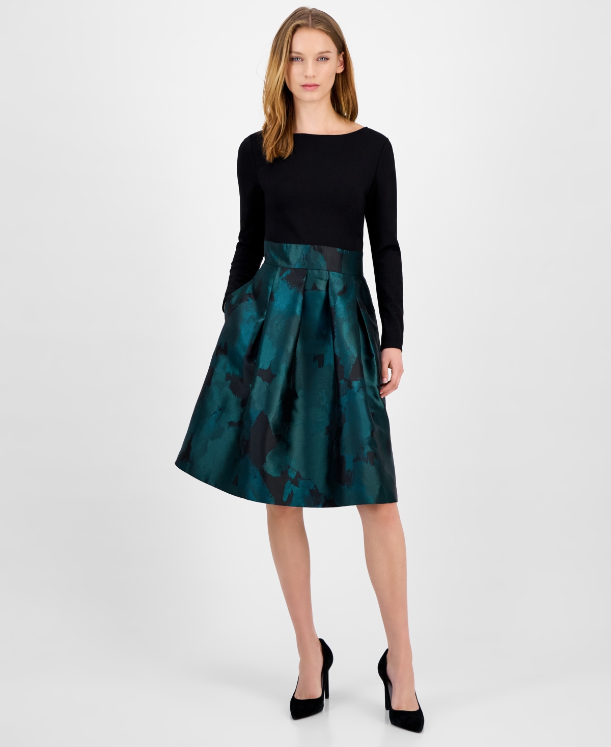 Click here for Anne Klein Womens Serenity Jacquard Mixed-Media Bo... prices