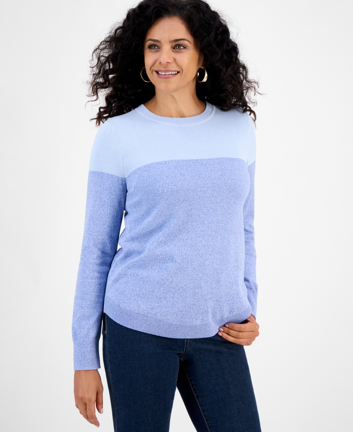 Click here for Style & Co Womens Cotton Colorblocked Pullover Swe... prices