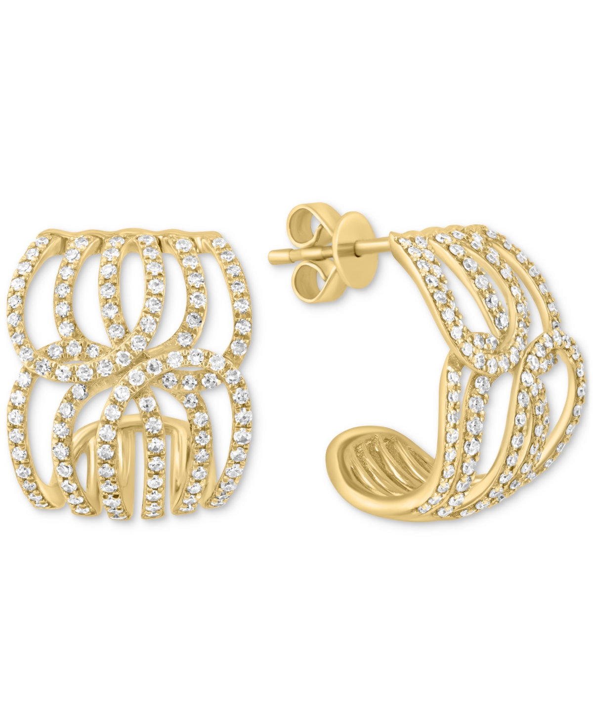 Click here for Effy Diamond Swirl Openwork Huggie Hoop Earrings (... prices