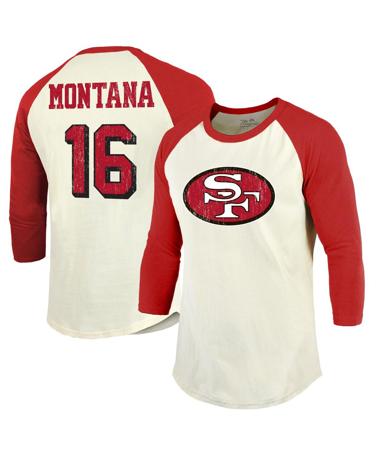 Click here for Majestic Threads Mens Joe Montana Cream/Scarlet Sa... prices