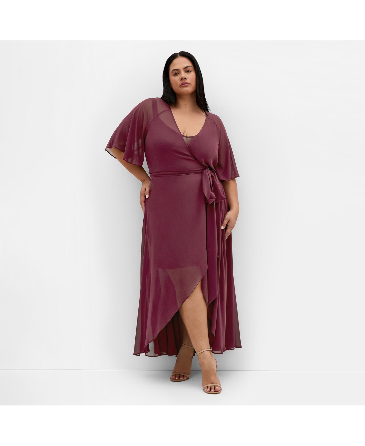 Click here for City Chic Plus Size Lovers Lane Dress - Red burgun... prices