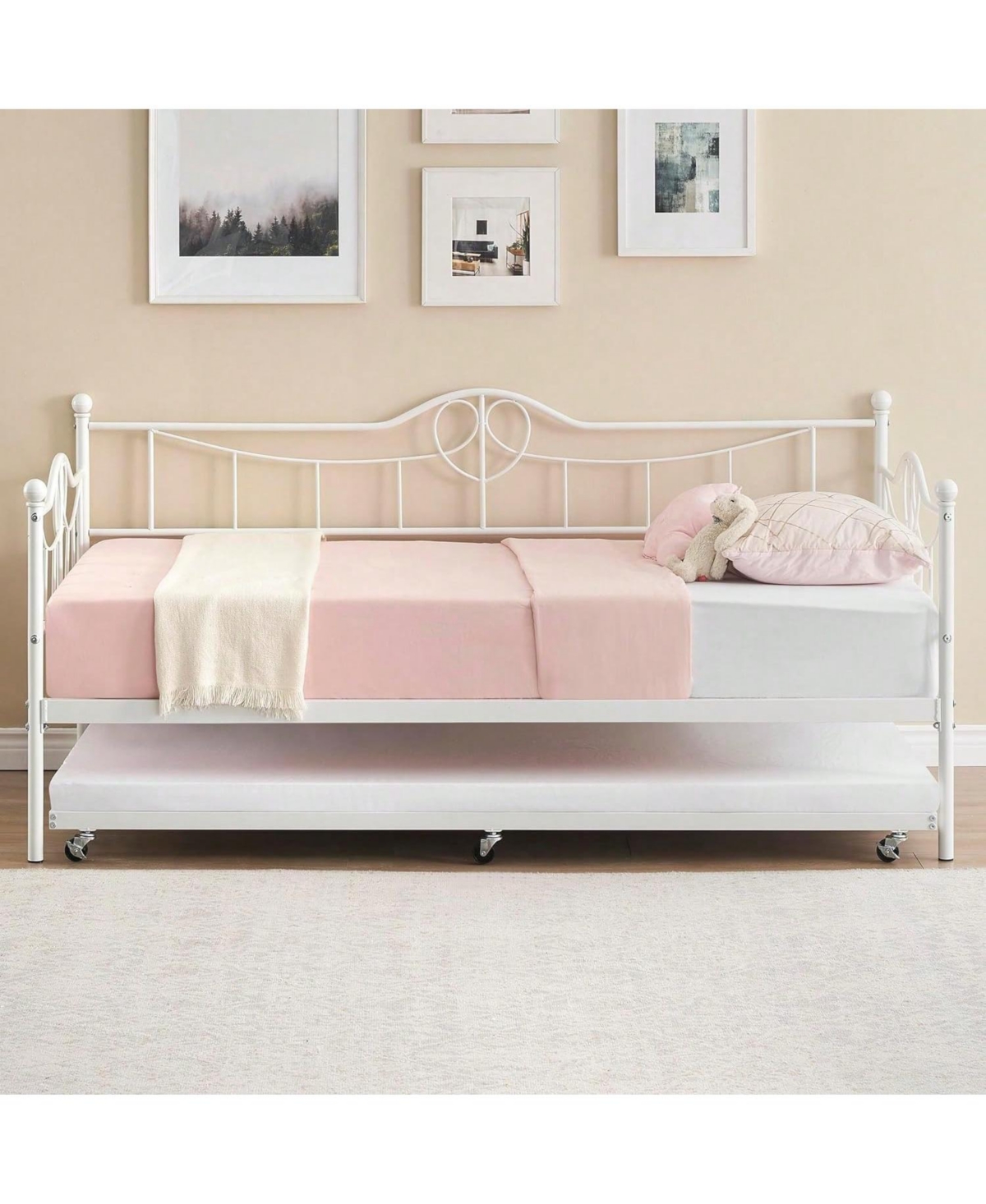 Click here for gaomon Metal Twin Daybed and Pull-Out Trundle Set... prices