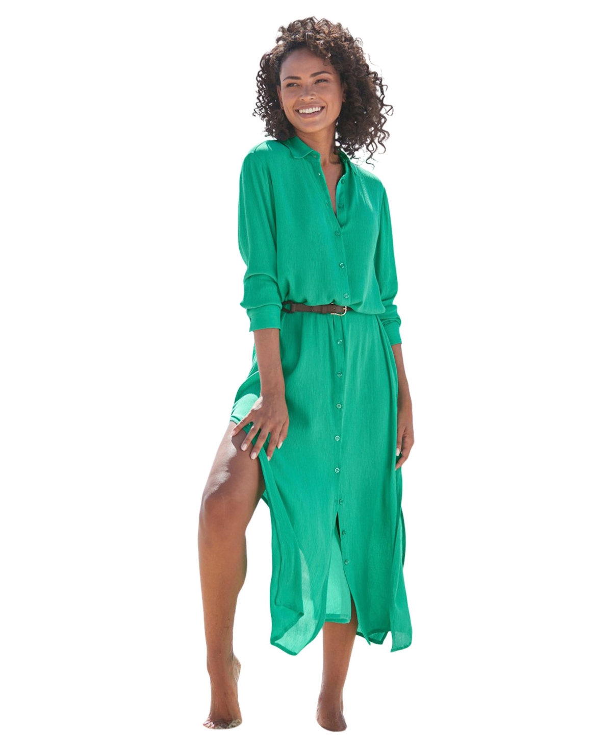 Click here for Lascana Womens Button Down Dress - Green prices