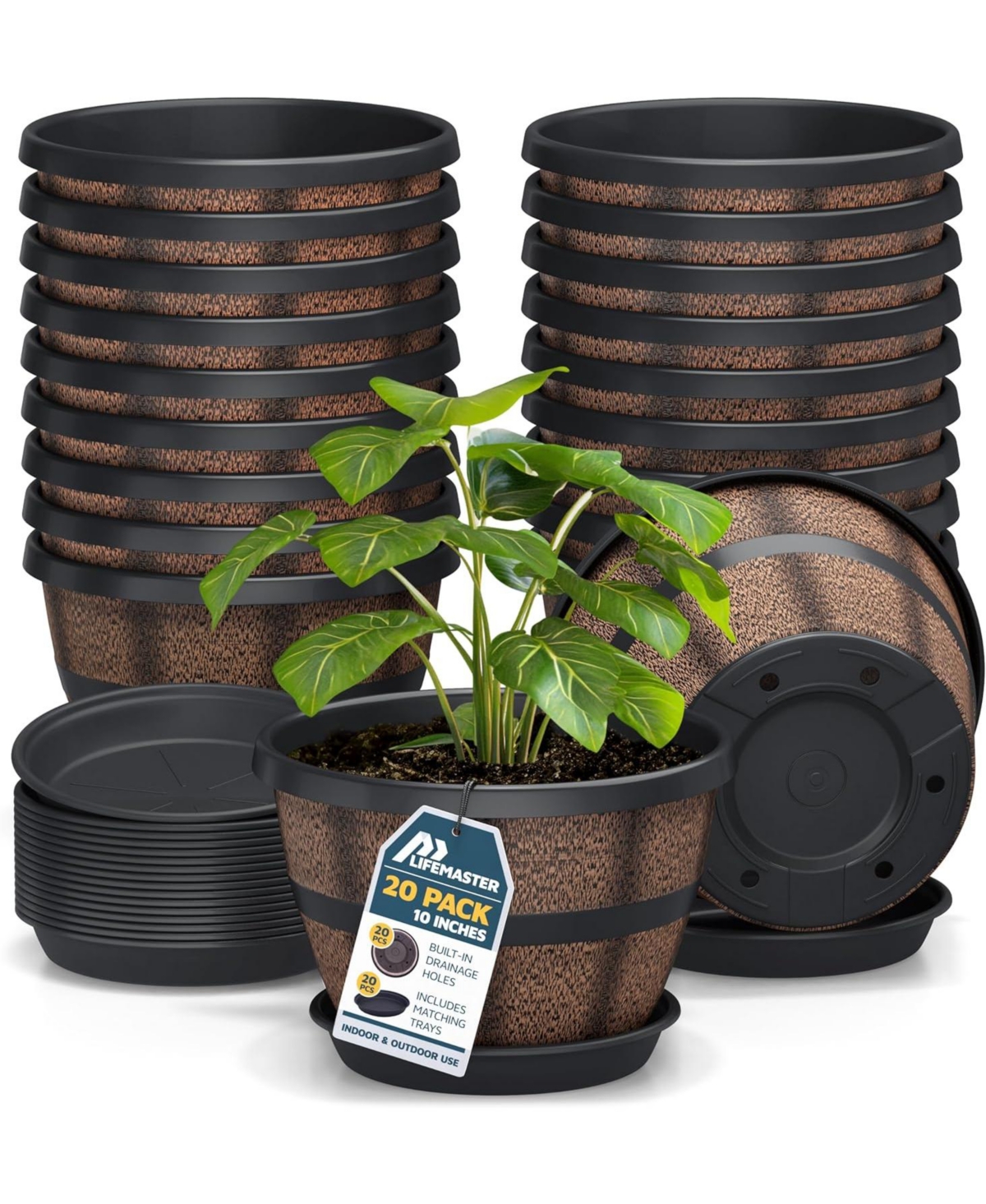 Click here for Lifemaster 10-Inch Whiskey Barrel Planters Outdoor... prices