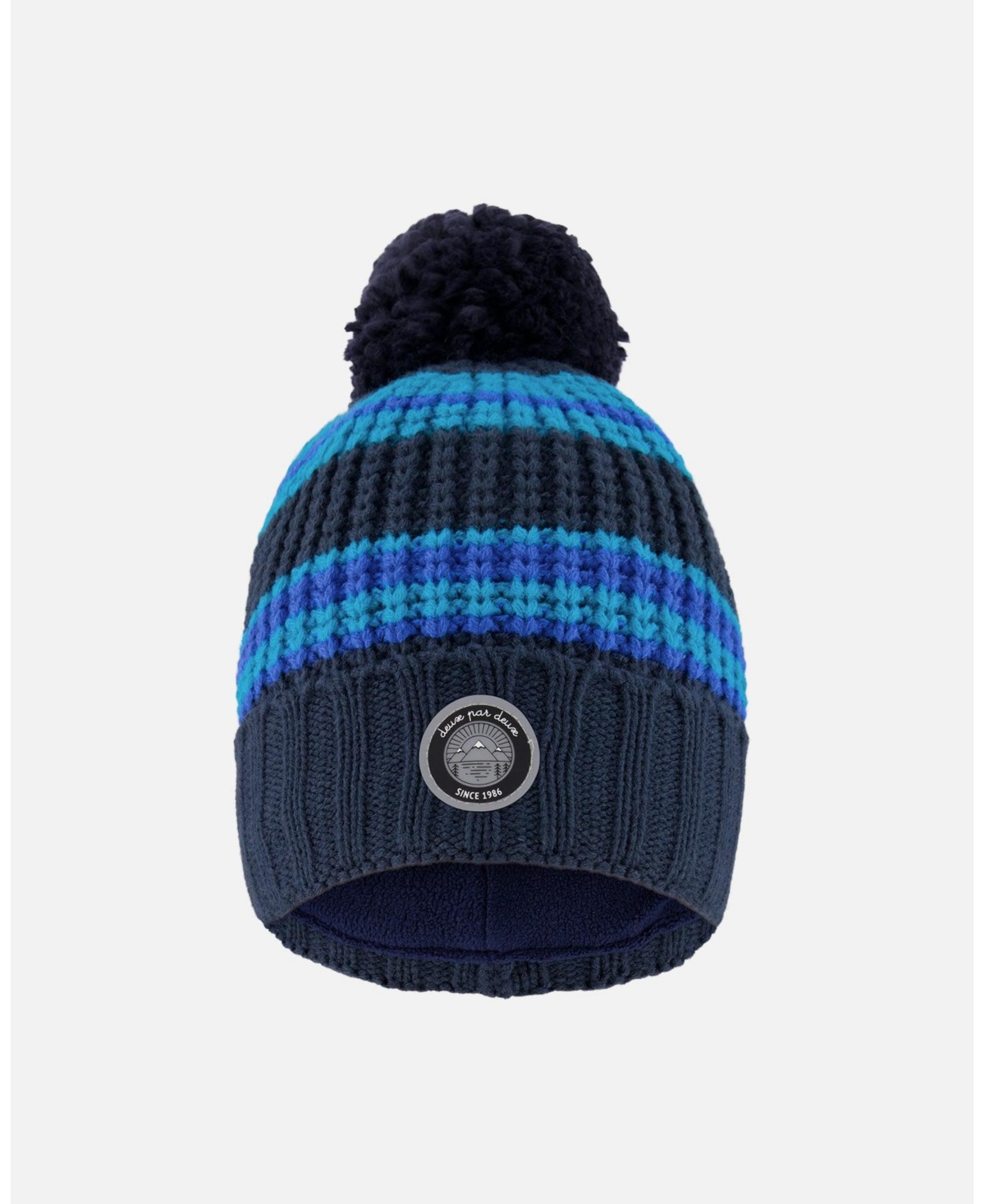 Click here for Deux par Deux Boy Lined Knit Winter Hat with Pompo... prices