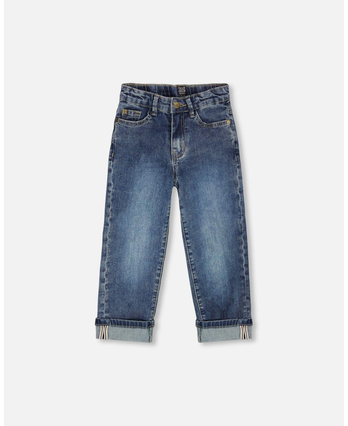 Click here for Deux par Deux Boy Stretch Jeans Dark Blue with Rol... prices