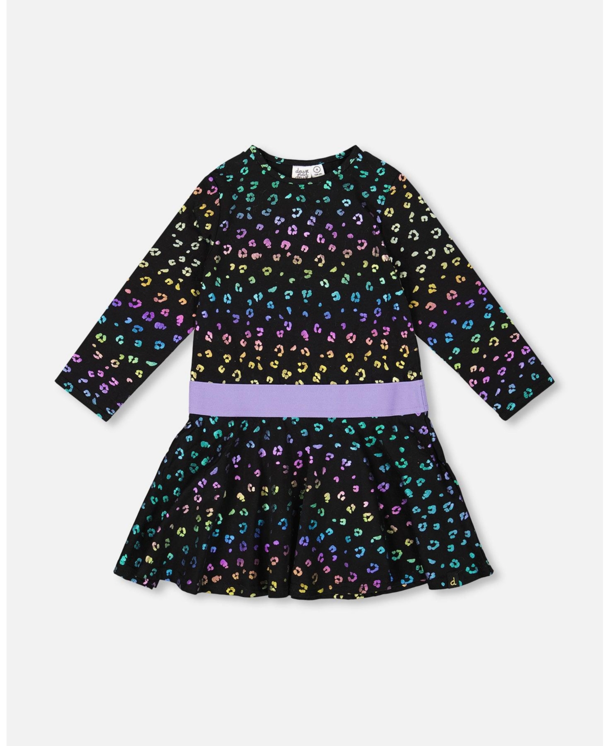 Deux par Deux Big Girls Jersey Dress Multicolor Leopard Print - Multicolor leopard print