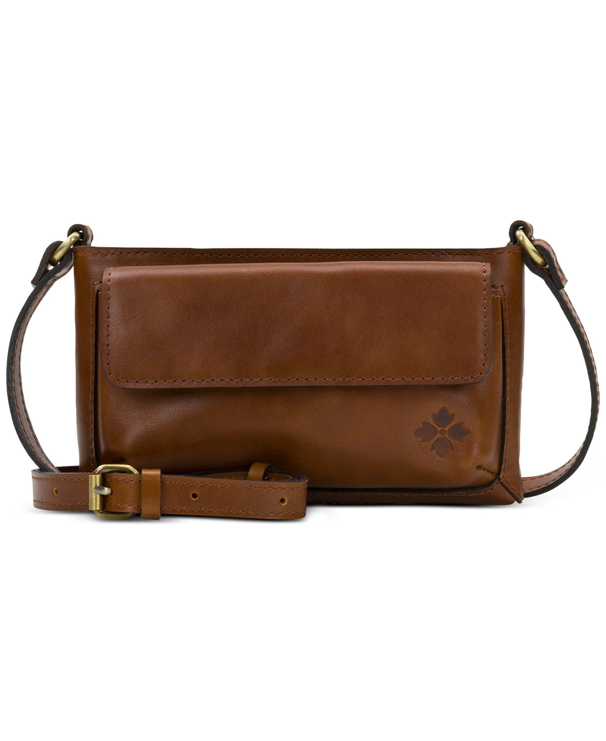 Click here for Patricia Nash Dovera Mini Leather Crossbody - Cogn... prices