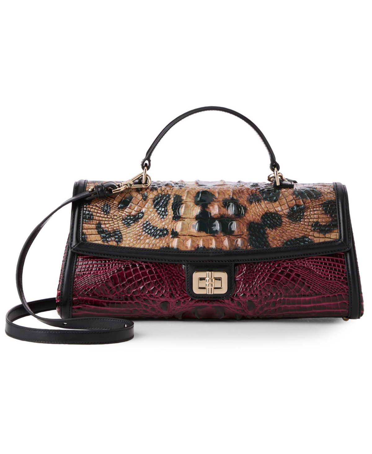 Click here for Brahmin Dayan Small Leather Towers Satchel - Cherr... prices