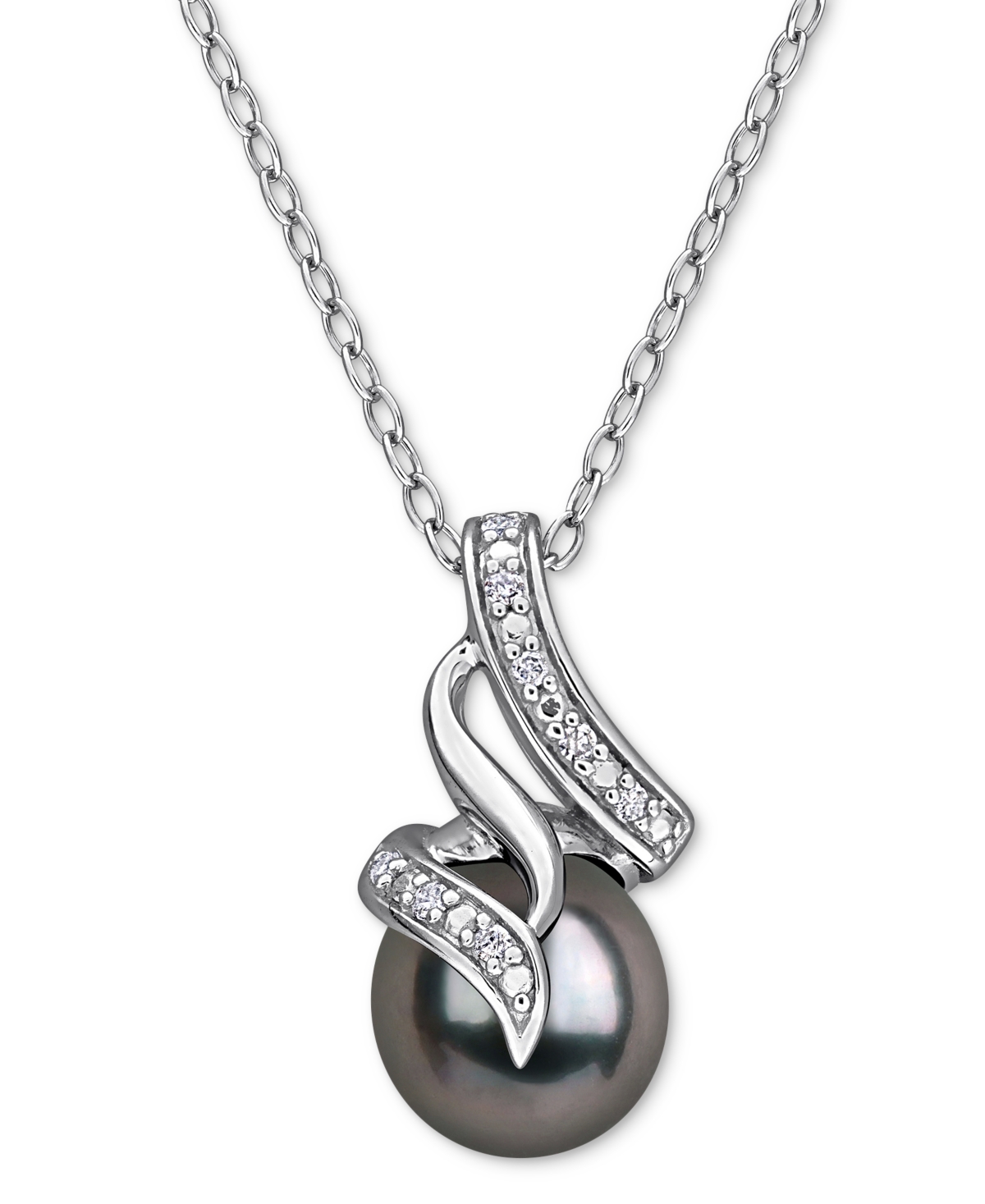 Click here for Cultured Black Tahitian Pearl (8mm) & Diamond (1/2... prices