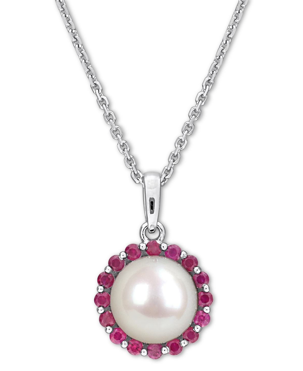 Click here for Cultured Freshwater Pearl (8mm) & Ruby (1/3 ct. t.... prices