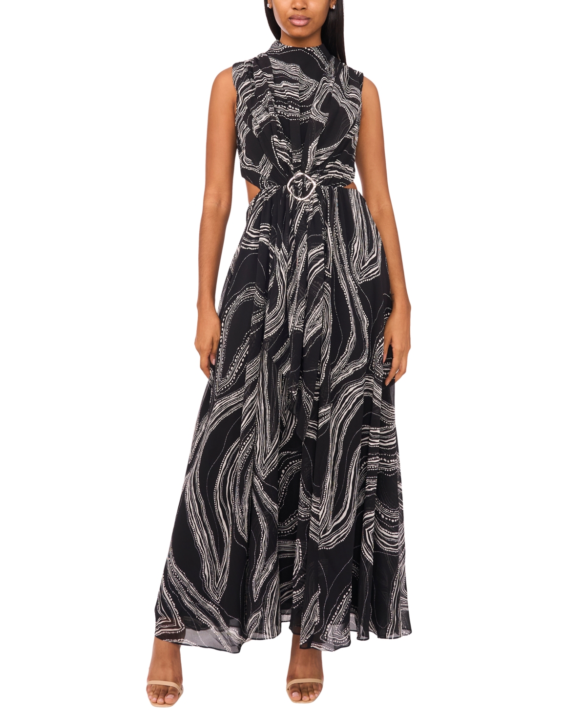 Click here for Parker Womens The Evette Printed Chiffon Maxi Dres... prices