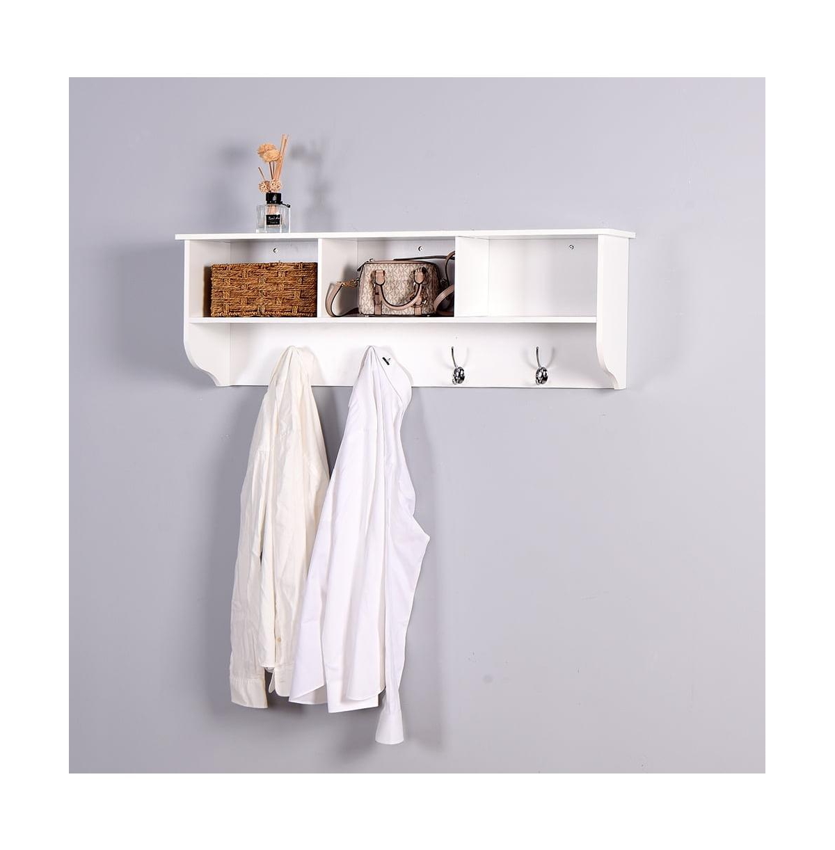 Click here for Vanirror White Entryway Wall Mounted Coat Rack wit... prices