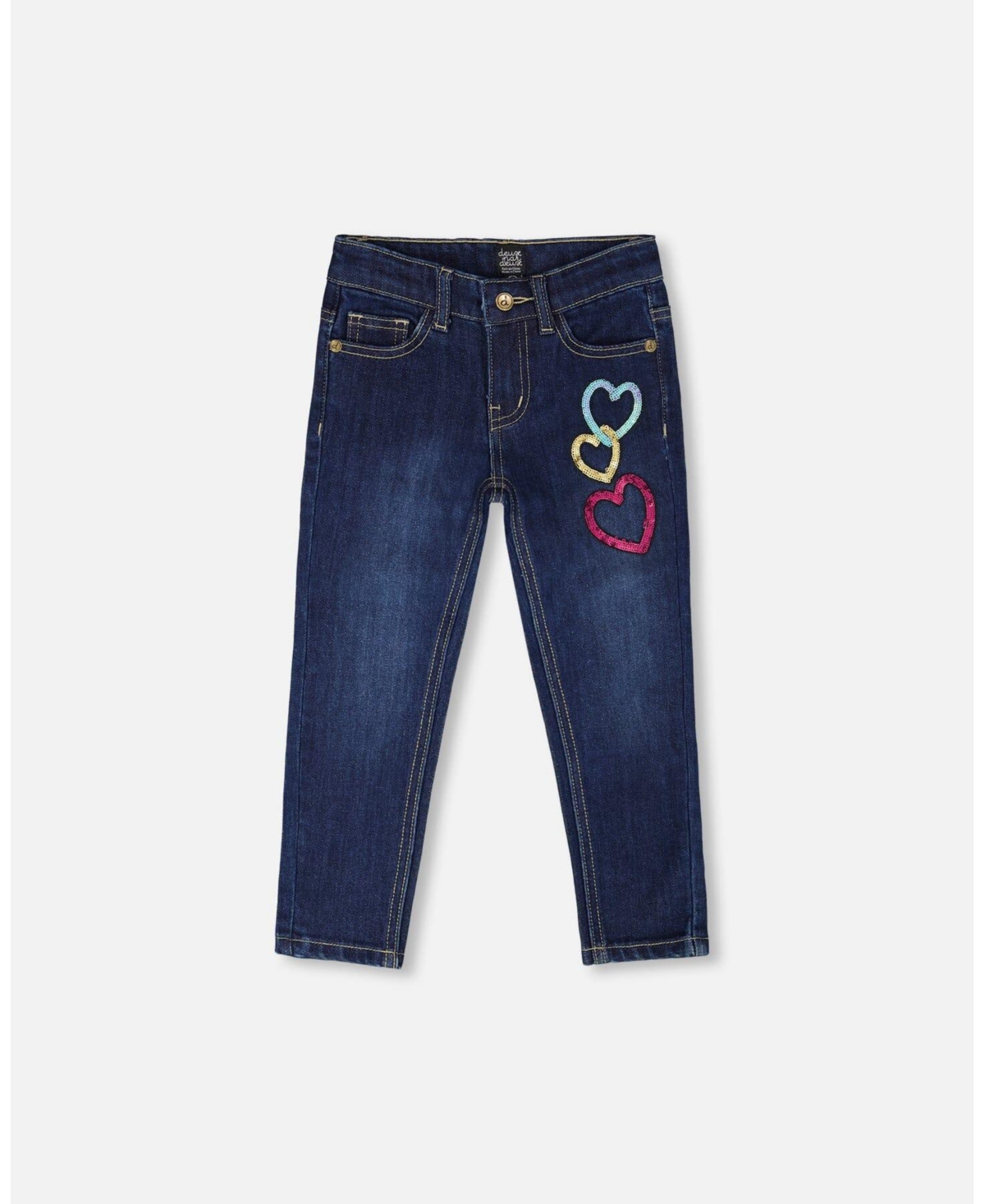Click here for Deux par Deux Girl Stretch Jeans Blue Denim with G... prices