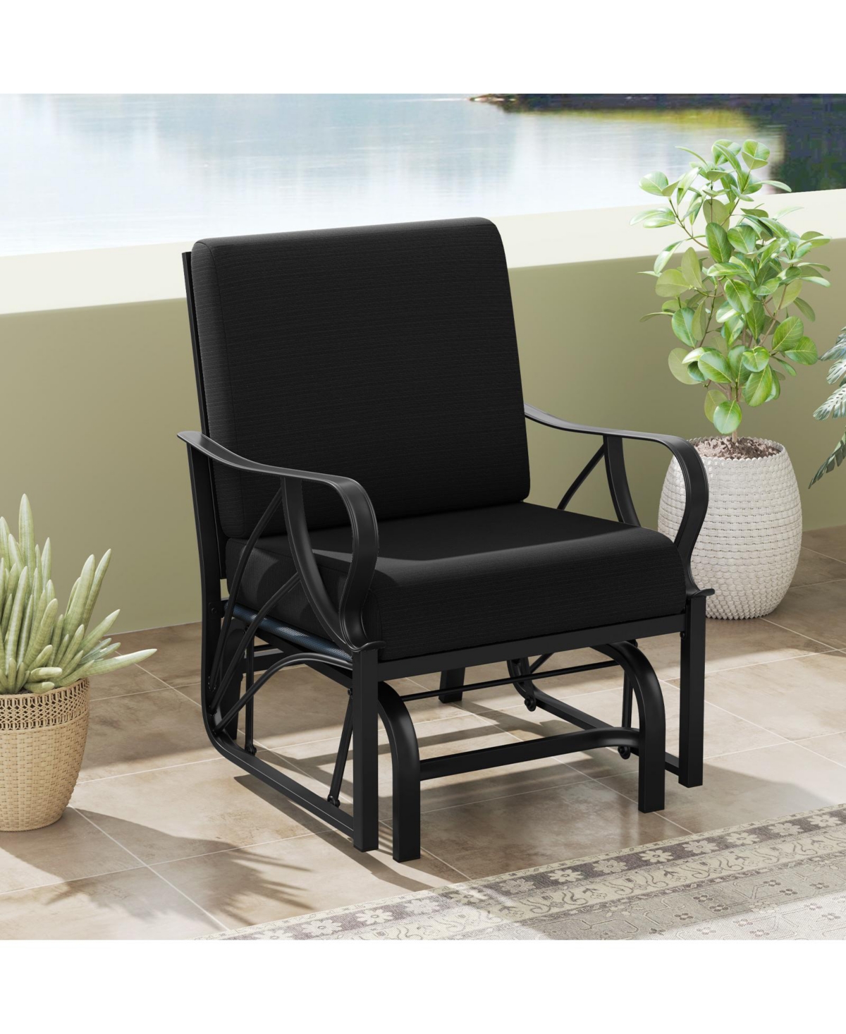 Click here for Gymax Patio Glider Chair Single Outdoor Rocking Ch... prices