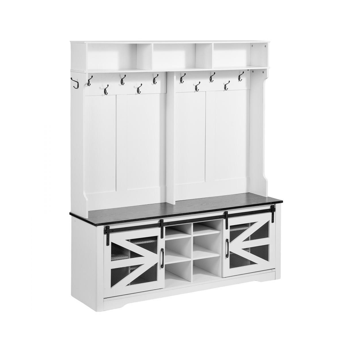 Click here for Led Hall Tree Bench with Shoe Storage  12 Hooks  S... prices