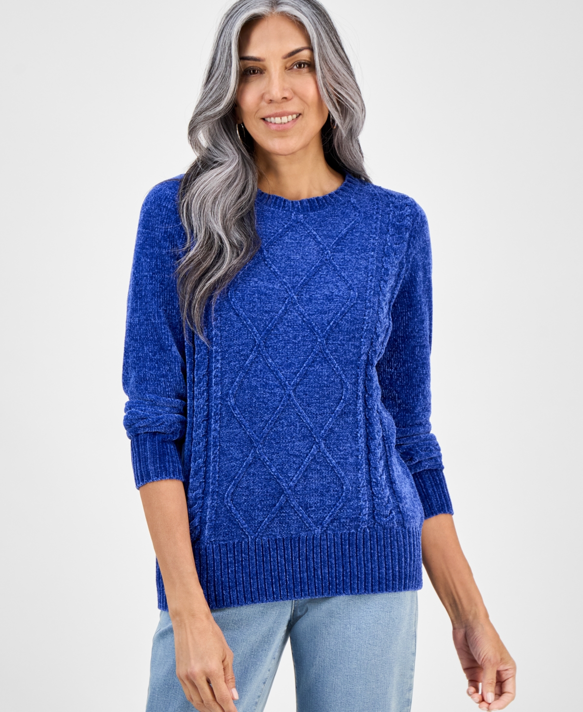 Click here for Style & Co Petite Diamond-Texture Cable-Knit Sweat... prices